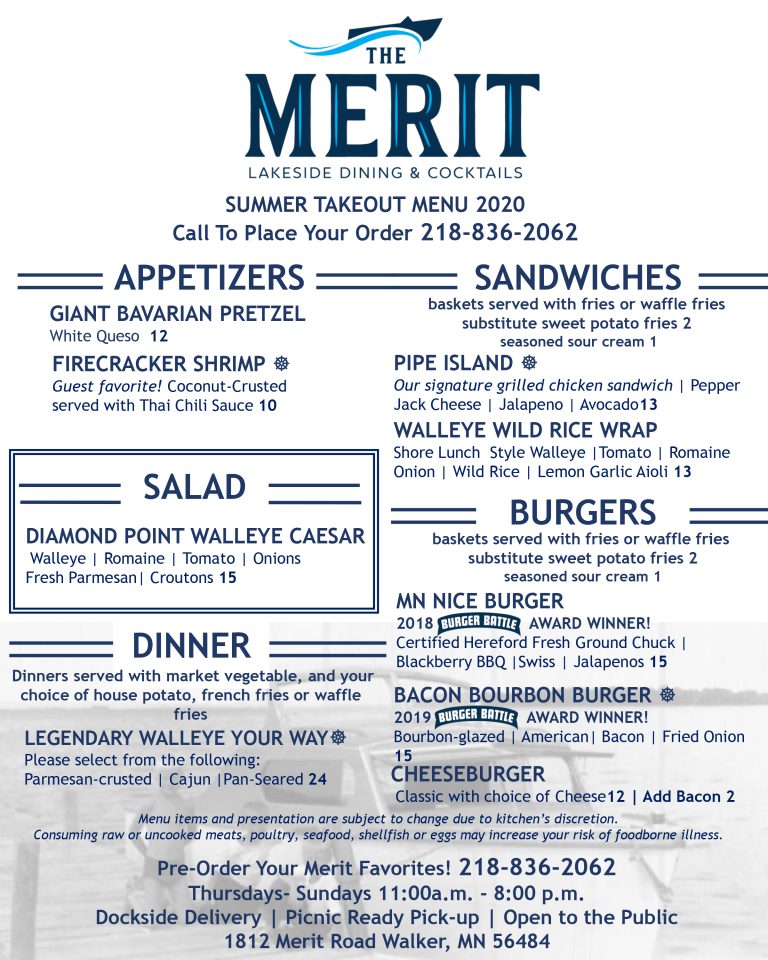 Merit Menu - Trapper's Landing Lodge