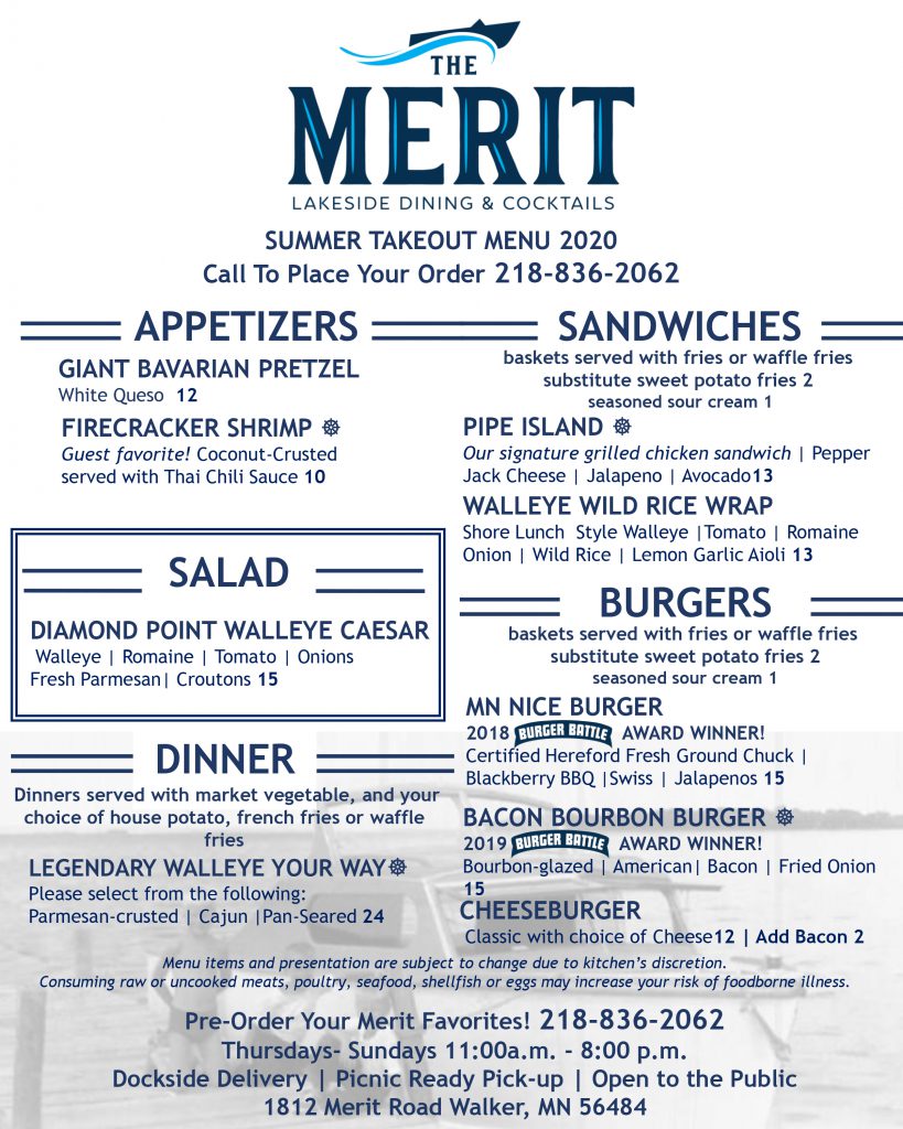 Merit Menu - Trapper's Landing Lodge